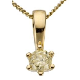 Firetti Damen Kettenanh&auml;nger &raquo;Schmuck Geschenk Gold 750 Halsschmuck Anh&auml;nger Halskette Solit&auml;r&laquo; mit Brillant in Krappenfassung gold 0,2 P2 = 