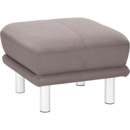 Trendmanufaktur Hocker &raquo;Cecilia II, modern und elegant, B/T 66/66cm&laquo; grau Struktur fein (100% Polyester);Microfaser Vintage (100% Polyester);Struktur 