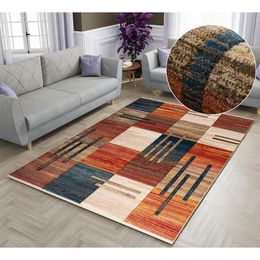 OTTO home Teppich &raquo;Beliz&laquo; rechteckig 9 mm H&ouml;he mit Konturenschnitt, Kurzflor, 3D-Design, mit Fransen, Wohnzimmer braun Kunstfaser B : 60cm 1 Stk., 9mm