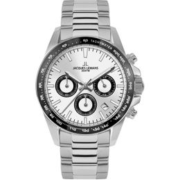 Jacques Lemans Herren Chronograph &raquo;Liverpool&laquo; Quarzuhr, Armbanduhr, Herrenuhr, Edelstahlarmband,bis 20 bar wasserd. silber Einheitsgr&ouml;&szlig;e