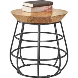 OTTO home Beistelltisch mit Metall-Gestell braun B/H/T: 45cm x 46cm x 45cm
