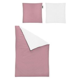 Irisette Wendebettw&auml;sche &raquo;Jessica&laquo; 2 Stk. zeitlose Instagram-Blogger-Kollektion rosa Mako-Satin, Obermaterial: 100% Baumwolle B/L: 155cm x 220cm, 1 Stk., 1 Stk