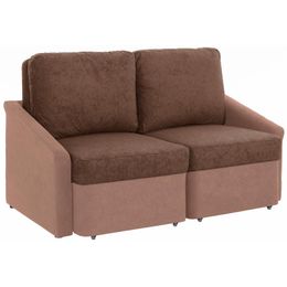 Home Affaire 2-Sitzer &raquo;Sleepy&laquo; mit Schlaffunktion braun Struktur grob/Kunstleder (90% Polyester, 10%Polyacryl);Struktur fein/Luxus-Microfaser (100% 