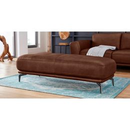 W.Schillig Hocker &raquo;montanaa&laquo; mit Metallf&uuml;&szlig;en in Schwarz pulverbeschichtet, Breite 141 cm braun B/H/T: 141cm x 42cm x 61cm, Longlife Xtra-Leder Z69