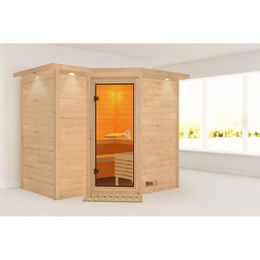 Karibu Sauna &raquo;Sanna 2&laquo; Set, ohne Ofen beige ohne Ofen, (ohne Ofen)