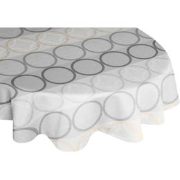 WIRTH Tischdecke &raquo;ZIRBELLO&laquo; grau Baumwolle, Polyester B/L: 130cm x 190cm, 1 Stk., oval