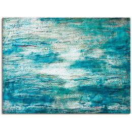 Artland Leinwandbild &raquo;abstrakte Malerei Aquarell&laquo; Gegenstandslos 1 Stk. tlg. auf Holzrahmen gespannt blau Leinwand B/H/T: 60cm x 45cm, Leinwandbild 