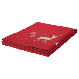 Dreams Tischdecke &raquo;Hirsch, Weihnachtsdeko rot&laquo; rot Polyester B/L: 130cm x 170cm, 1 Stk., rechteckig