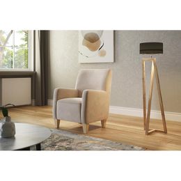 Home Affaire Sessel &raquo;Viva&laquo; mit Federkern, mit Buchef&uuml;&szlig;en braun 100% Polyester Luxus-Microfaser ALTARA NUBUCK , B/H/T: 74cm x 93cm x 81cm
