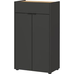 Germania Badkommode &raquo;Ameca&laquo; Kommode mit einer Schublade und zwei T&uuml;ren grau Holzwerkstoff B/H/T: 60cm x 98cm x 34cm, 1 Stk., 2 Stk.