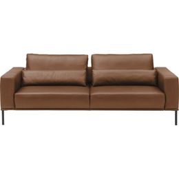 Musterring 3-Sitzer &raquo;JustB!PM100, 242 cm breit, aus hochwertigem Leder&laquo; XL-Sofa, wahlweise mit Nierenkissen und mot. Sitzauszug, Fu&szlig; schwarz braun 100% Leder B/H