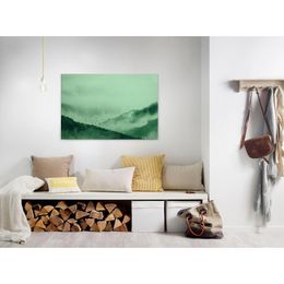 A.S. Cr&eacute;ation Leinwandbild &raquo;Gloomy Landscape&laquo; Kunst Wald 1 Stk. tlg. Nebel Keilrahmen Berg Gebirge Landschaft Leinwand-Bild Wohnzimmer Wand gr&uuml;n Holz, Stahl B/H/T: 