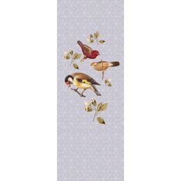 Livingwalls living walls Fototapete &raquo;Walls by Patel Brilliant Birds Panel 1&laquo; glatt Vlies, Wand, Schr&auml;ge blau Vlies B/L: 1m x 2,7m