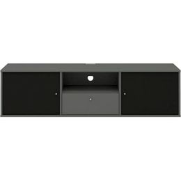 TV-Board &raquo;Mistral Fernsehschrank, Medienm&ouml;bel, H&auml;ngend&laquo; mit T&uuml;ren mit Akustikstoff, Kabeldurchf&uuml;hrung, Lowboard, B: 161,5 cm grau B/H/T: 161,5cm x 