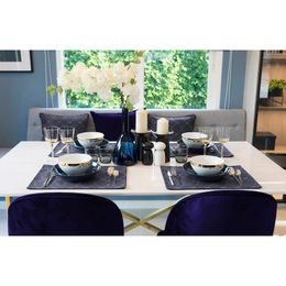 Adam Platzset &raquo;Indian Cortezada&laquo; GOTS organic,zertifiziert durch CERES 0242,Made in Germany blau Obermaterial: 100% Baumwolle B/L: 40cm x 40cm, 2 Stk., Bio