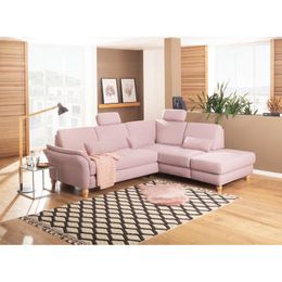 Home Affaire Ecksofa &raquo;Palace L-Form&laquo; incl. Sitztiefenverstellung, wahlweise mit Schlaffunktion und Stauraum rosa Struktur fein (100% Polyester);