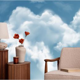 queence Fototapete &raquo;Himmel&laquo; Motiv bedruckt realistisch glatt Wandpaneele, selbstklebend, Tapete, Sticker, Wanddeko, XXL-Fotomotiv blau Vinyl B/L: 270m