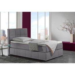 Home Affaire Boxspringbett &raquo;Casano&laquo; mit feiner Steppung, in 3 Matratzenarten, 2 H&auml;rtegraden und 5 Farben grau Strukturstoff-Bezug (100% Polyester) 