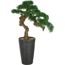 Creativ green Kunstbonsai &raquo;Bonsai Zeder&laquo; im besonderen Pflanzgef&auml;&szlig; gr&uuml;n Kunststoff B/H/L: 60cm x 80cm, 1 Stk.