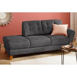 OTTO home Recamiere &raquo;Trondheim&laquo; freistehend, mit Federkern, Knopfheftung im R&uuml;cken grau Luxus-Microfaser Lederoptik (100% Polyester);Struktur weich ( 