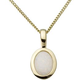 Firetti Damen Kettenanh&auml;nger &raquo;Schmuck Geschenk Gold 333 Halsschmuck Anh&auml;nger oval&laquo; mit Opal gold Gelbgold 333, 0,91 g
