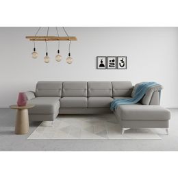 Sit & More sit&more Wohnlandschaft &raquo;Sinatra U-Form&laquo; optional mit Kopfteilverstellung und Armteilfunktion etc. grau 100% Polyester B/H/T: 326cm x 85cm x 220cm, 