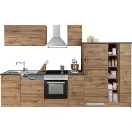 KOCHSTATION K&uuml;chenzeile &raquo;KS-Colmar&laquo; ohne E-Ger&auml;te, Breite 330 cm braun B/H/T: 330cm x 60cm