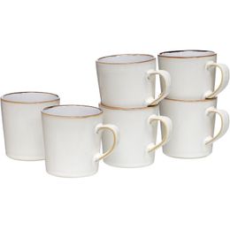 Ritzenhoff & Breker Becher &raquo;Kaffeebecher-Set Visby 6tlg, Wei&szlig;&laquo; 6-teilig wei&szlig; Steinzeug &Oslash; 9cm x 9cm, 350ml, 6 Stk.