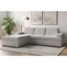 Sit & More sit&more Ecksofa &raquo;Moreno L-Form, B: 247 cm&laquo; mit Armteilverstellung, optional Schlaffunktion beige 100% Polyester B/H/T: 247cm x 82cm x 171cm, Struktur
