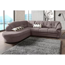 Sit & More sit&more Ecksofa &raquo;Savona&laquo; wahlweise mit Schlaffunktion grau NaturLEDER (echtes Rindsleder) in Sitz und R&uuml;cken. Korpus in passendem Kunstleder SOFTLUX 