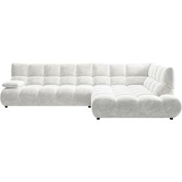 Home Affaire Ecksofa &raquo;Cozy Bubble, mit klappbarer Armlehne, Breite 324 cm&laquo; mit eleganter Steppung, Rundumbezug & weicher Polsterung wei&szlig; 100% 
