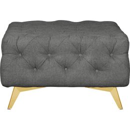 Home Affaire Polsterhocker &raquo;Amaury&laquo; Chesterfield-Optik, Breite 80cm, Fu&szlig;farbe w&auml;hlbar grau Struktur (100% Polyester);Samtoptik (100% Polyester) B/H/T:
