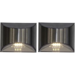 Parforce Traditional Hunting LED Solarleuchte &raquo;Solar-Wandleuchte Wandy&laquo; LED-Board 2 Stk. Warmwei&szlig; 2er-Set, kompakte Wandleuchten, 10 lm, D&auml;mmerungssensor silber 4, H: 8cm, 2 Stk.