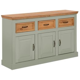 OTTO home Sideboard &raquo;Selma&laquo; Kommode aus massivem Kiefernholz, Breite 145 cm gr&uuml;n MDF, Massivholz B/H/T: 145cm x 87cm x 38cm, 3 Stk., Kiefer, 3 Stk.