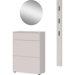 Germania Garderoben-Set &raquo;GW-Binetto&laquo; 3 Stk. tlg. Glas, Holzwerkstoff, Kunststoff, Metall B/H/T: 100cmcm x 200cmcm x 34cmcm