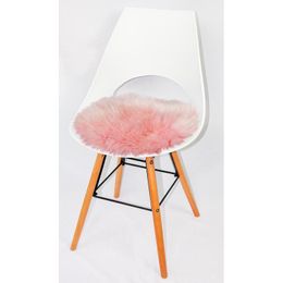 Heitmann Felle Stuhlkissen &raquo;Lamm, Sitzauflage rund&laquo; &Oslash; 45 cm, echtes Lammfell, waschbar, auch als 2er oder 4er Set rosa Lammfell B/L: 45cm x 45cm, 1 Stk.