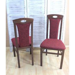 Home Affaire 4-Fu&szlig;stuhl &raquo;Kasia&laquo; (Set) 2 Stk. rot 43% Polyacryl, 36% Polyester, 21% Baumwolle;Strukturstoff B/H/T: 45cm x 95cm x 48cm, 2 Stk., Struktur