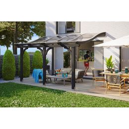 Skan Holz Terrassendach &raquo;Venezia&laquo; grau Polycarbonat (PC) B/H/T: 434cm x 278cm x 389cm, farbig lasiert