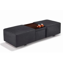 W.Schillig Hocker &raquo;taboo&laquo; ausziehbar, inklusive Zwischenablage grau Flachgewebe S22 (100% Polyester);Stoff S37 (100% Polyester): Luxus-Microfaser in 