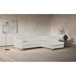 COTTA Ecksofa &raquo;Sammy L-Form&laquo; mit Kopfteilverstellung, wahlweise mit Schlaffunktion & Bettkasten wei&szlig; Microfaser Primabelle (100% Polyester);Die 