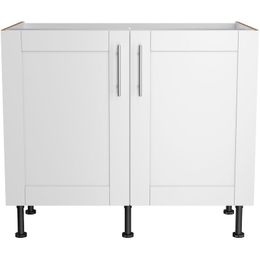 KOCHSTATION Sp&uuml;lenschrank &raquo;KS-Ahus&laquo; Breite 100 cm braun wildeiche Nachbildung, B/H/T: 100cm x 87cm x 58,4cm, T&uuml;ren: 2 Stk.
