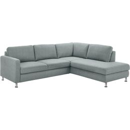 Die PlanBar Ecksofa &raquo;MP-IN19027 L-Form&laquo; wahlweise mit Schlaffunktion, mit Kaltschaum blau 100% Polyester B/H/T: 261cm x 82cm x 220cm, Microfaser, 