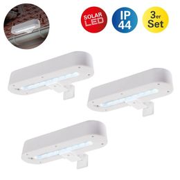 N&auml;ve n&auml;ve LED Solarleuchte &raquo;Garden Light&laquo; LED-Modul 1 Stk. Neutralwei&szlig; 3er Set Dachrinnenleuchte wei&szlig; inkl. Halterung, Schiebeschalter, IP44 wei&szlig; 1, H: 