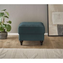 OTTO home Hocker &raquo;Westminster mit hochwertigem Microfaserbezug&laquo; Passend zur Serie WESTMINSTER, Federkern-Polsterung, gedrechselter Fu&szlig; gr&uuml;n 92% 