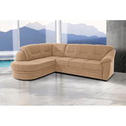 Sit & More sit&more Ecksofa &raquo;Savona&laquo; wahlweise mit Schlaffunktion braun NaturLEDER (echtes Rindsleder) in Sitz und R&uuml;cken. Korpus in passendem Kunstleder SOFTLUX