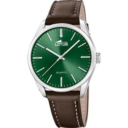 Lotus Herren Quarzuhr &raquo;Minimalist for him&laquo; Armbanduhr, Herrenuhr, Lederarmband, analog Einheitsgr&ouml;&szlig;e