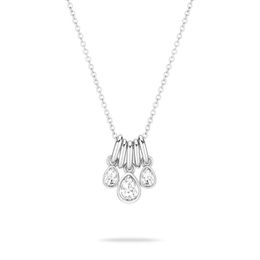 Echtzeit Damen Kette mit Anh&auml;nger &raquo;Schmuck Geschenk Edelstahl Halskette Like Diamonds Tropfen&laquo; mit Glasstein silber Edelstahl, L: 45 B: 2mm