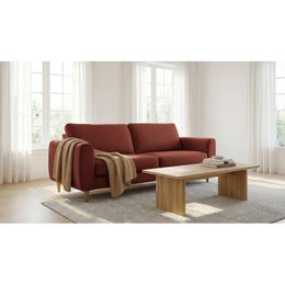 OTTO home 3-Sitzer &raquo;Finnian&laquo; 212 cm, Chenille, elegante Massivholzf&uuml;&szlig;e rot 100% polyester B/H/T: 212cm x 88cm x 90cm, Chenille