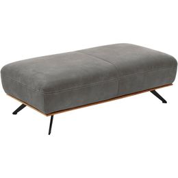 Die PlanBar Hocker &raquo;PN-EM18063 Breite 135&laquo; hochwertige Kaltschaumpolsterung, stylische Metallf&uuml;&szlig;e grau B/H/T: 135cm x 43cm x 70cm, Anilinleder