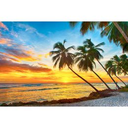 papermoon Fototapete &raquo;Barbados Palm Beach&laquo; glatt bunt Vlies B/L: 1,5m x 1,11m, Bahnen: 7 Stk.